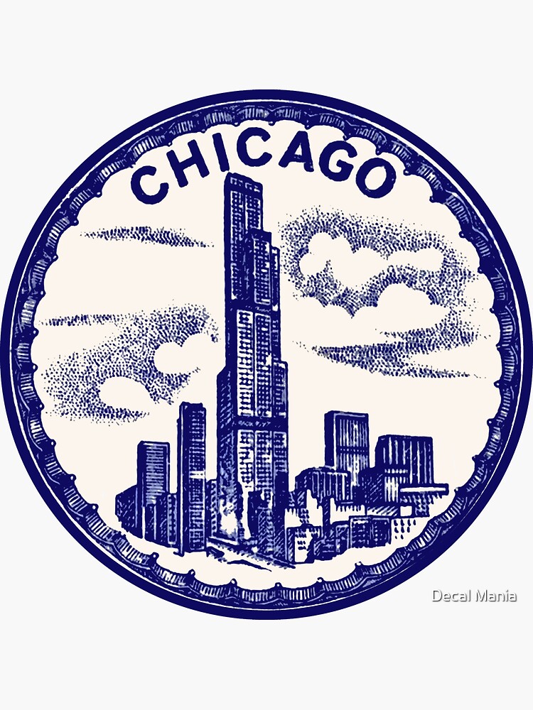"Vintage Style Chicago Decal" Sticker for Sale by zsonn | Redbubble