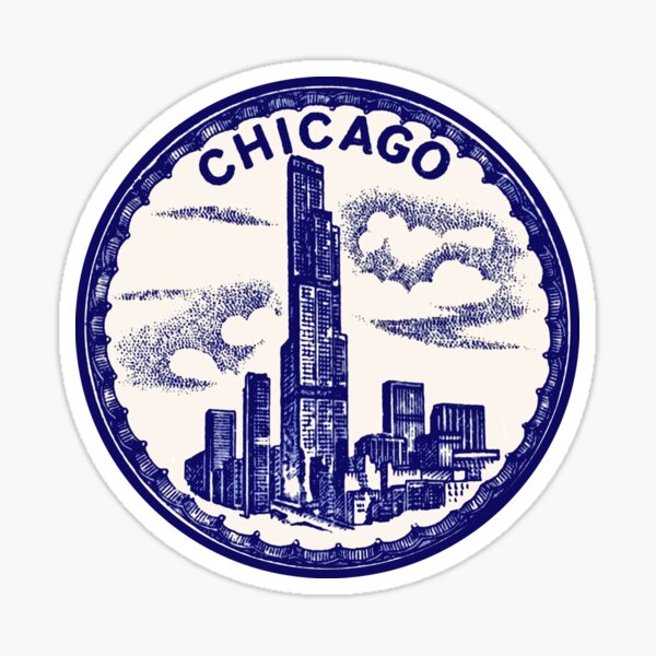 "Vintage Style Chicago Decal" Sticker for Sale by zsonn | Redbubble