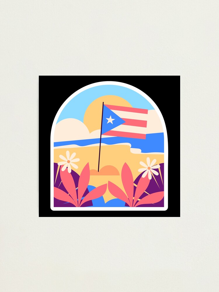 "Puerto Rico Flag Beach Caribbean Sun Flowers Sand Boricua ...