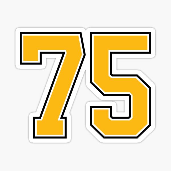 "Yellow Number 75 lucky sports jersey seventy five" Sticker by ...