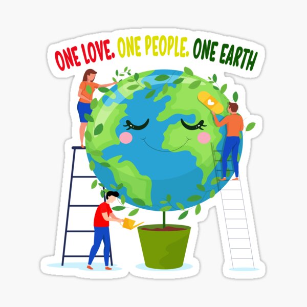 "One Love One People One Earth Earth Day" Sticker for Sale by ...