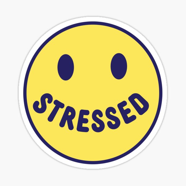"Stressed Smiley Face Sticker" Sticker for Sale by Samit23 | Redbubble