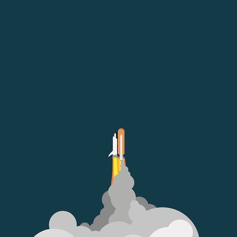 "Flat Space Art - Space Shuttle" by TacticalDonutz | Redbubble