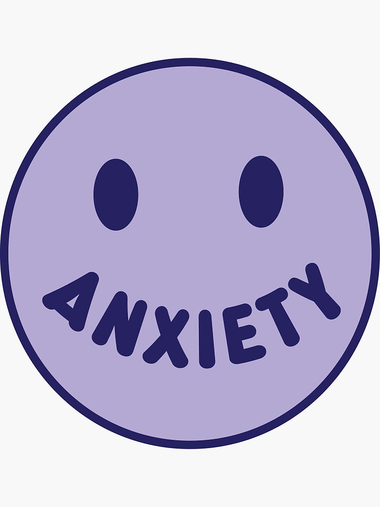 "Purple Anxiety Smiley Face " Sticker for Sale by Samit23 | Redbubble