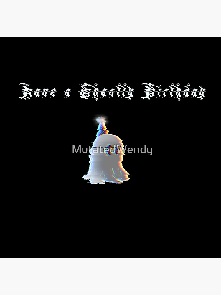 "Edgy Ghost Birthday Card" Sticker for Sale by MutatedWendy | Redbubble
