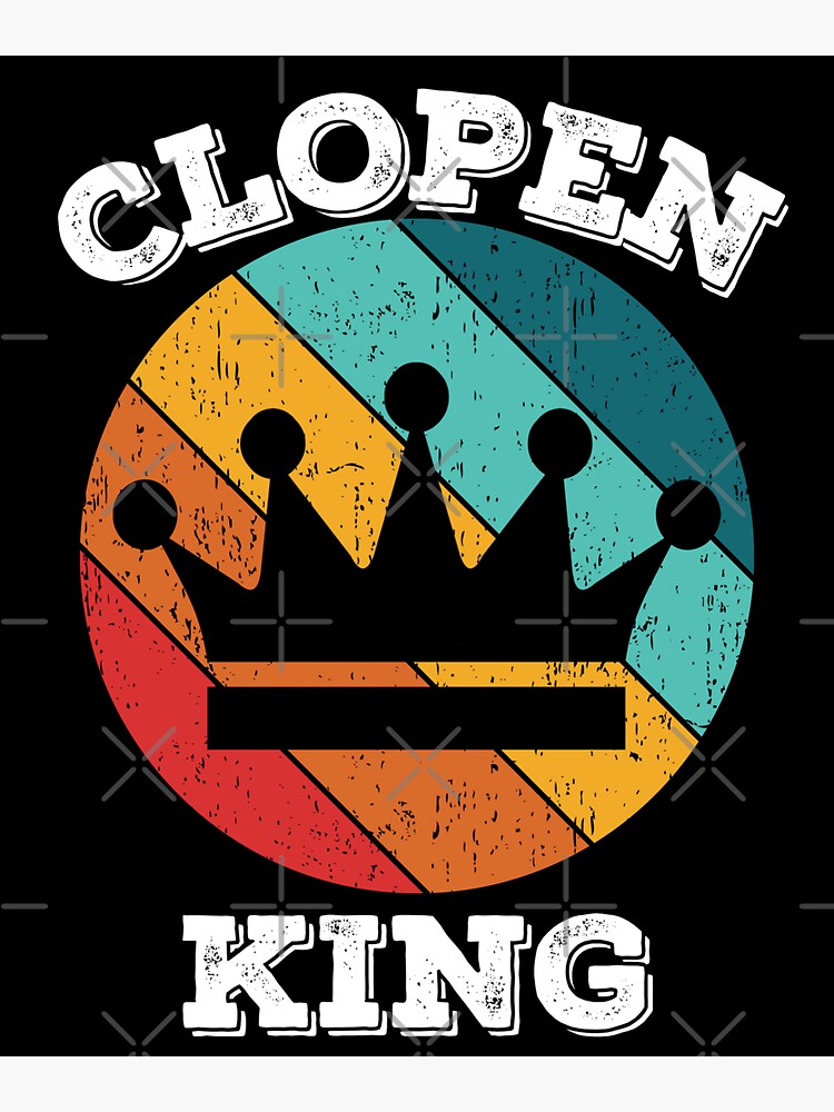 "Funny Retail and Restaurant Sayings Clopen King Work Shift" Sticker ...