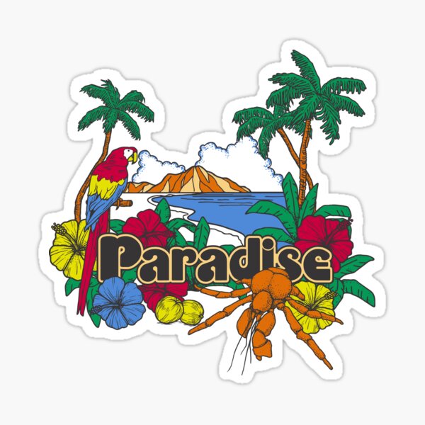 "Paradise" Sticker for Sale by jothi-designers | Redbubble