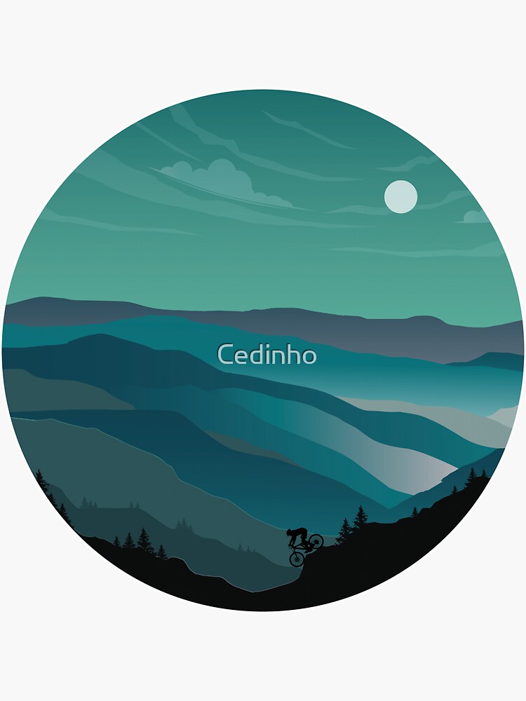 "Mountain Bike Rider Riding MTB Polygon Down Mountain" Sticker by ...