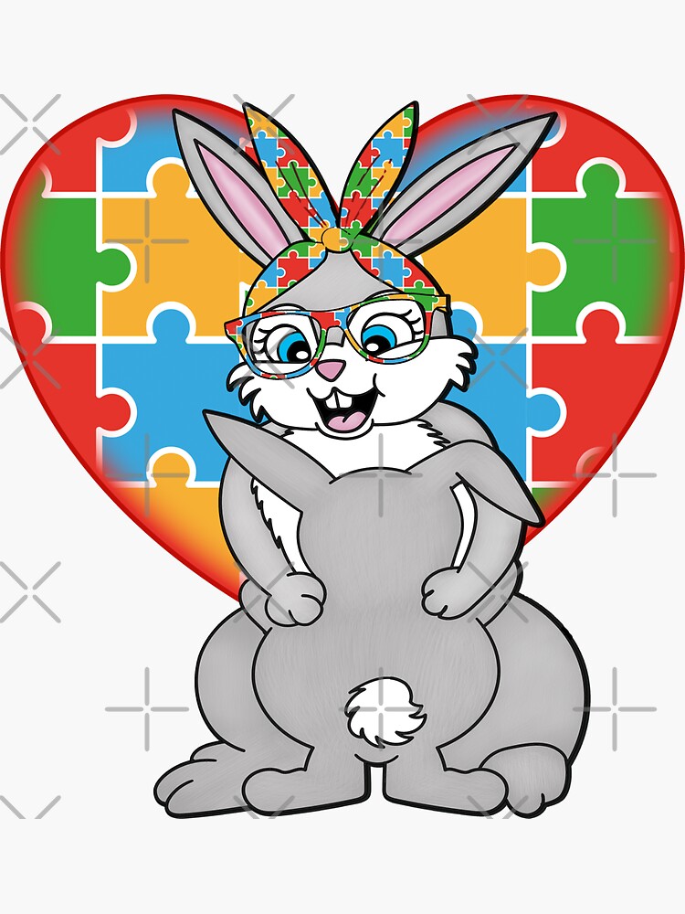 "Autism Mom, Mama Bunny , Autism Awareness Mom Gift" Sticker by ...