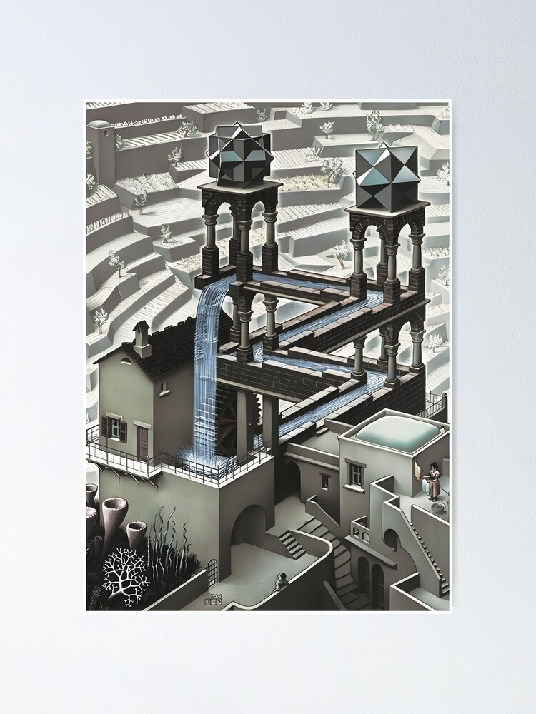 "MC Escher - Waterfall | MC Escher Infinity Waterfall" Poster for Sale ...