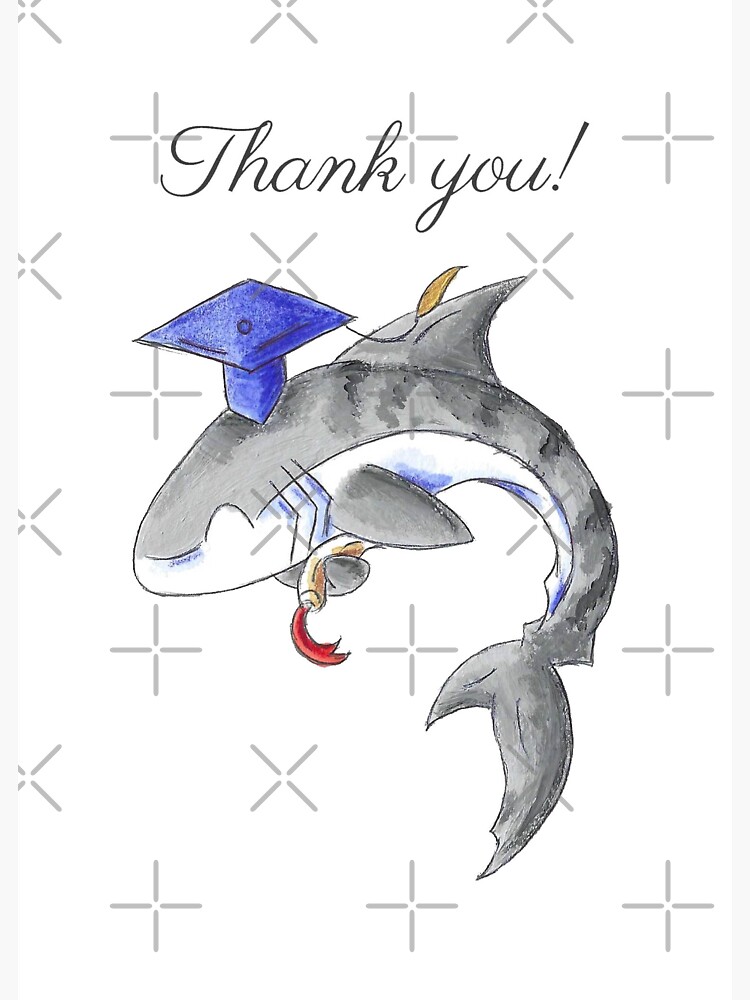 "Tiger Shark Grad (Thank You Card)" Sticker for Sale by KOKeefeArt ...