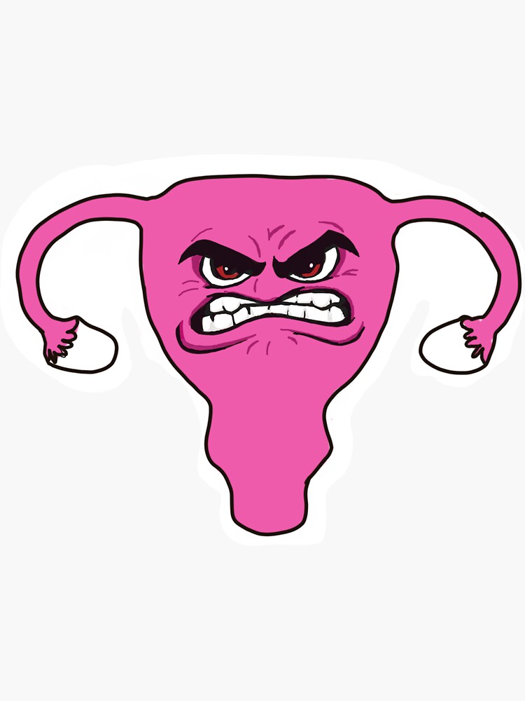 "Angry Uterus" Sticker for Sale by mrs-hatake | Redbubble