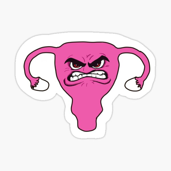 "Angry Uterus" Sticker for Sale by mrs-hatake | Redbubble