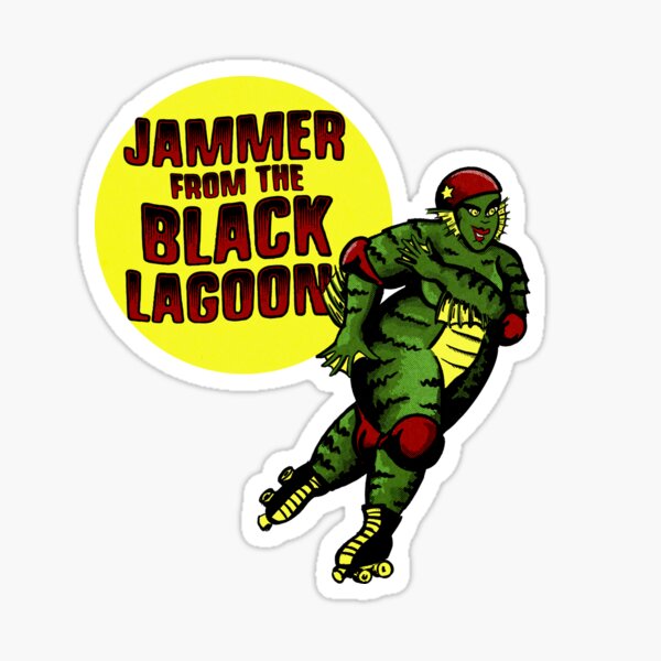 "Jammer from the Black Lagoon Roller Derby " Sticker by sweetteaswamp ...