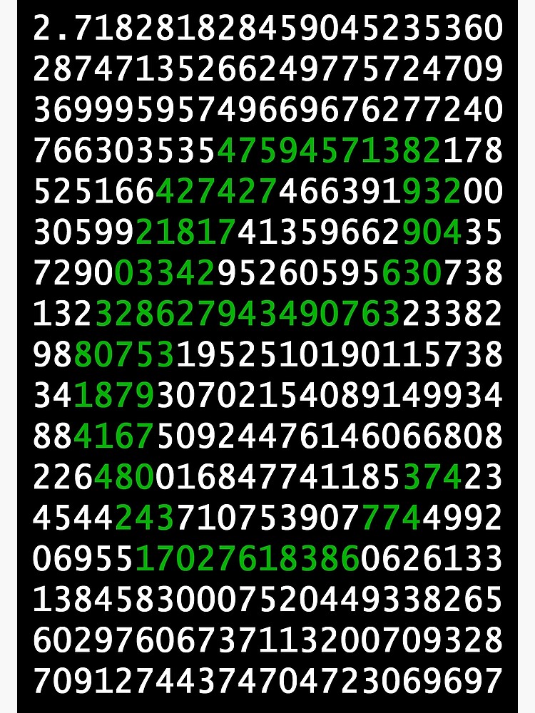 E Euler Number Poster By Ultrinik Redbubble