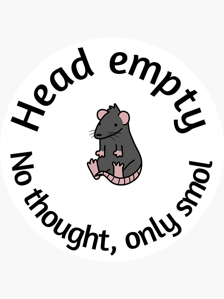 "head empty | rat" Sticker by Kat-Arts | Redbubble