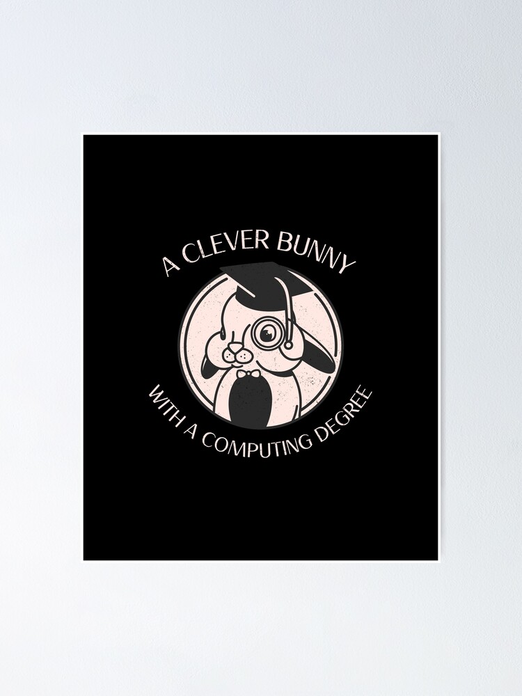 Póster «Conejo inteligente con un título en informática - Graduación ...