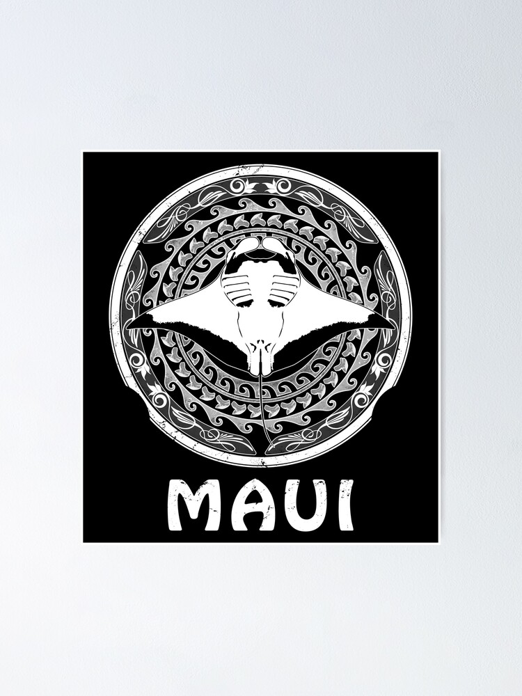 "Manta Ray Maui Hawaii" Poster for Sale by NicGrayGraphic | Redbubble