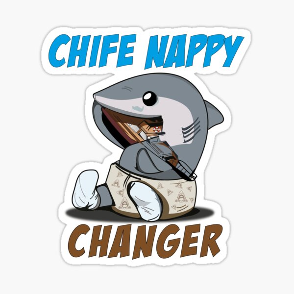 "Chief Nappy Changer stickers & magnets, mask and t-shirt baby" Sticker ...