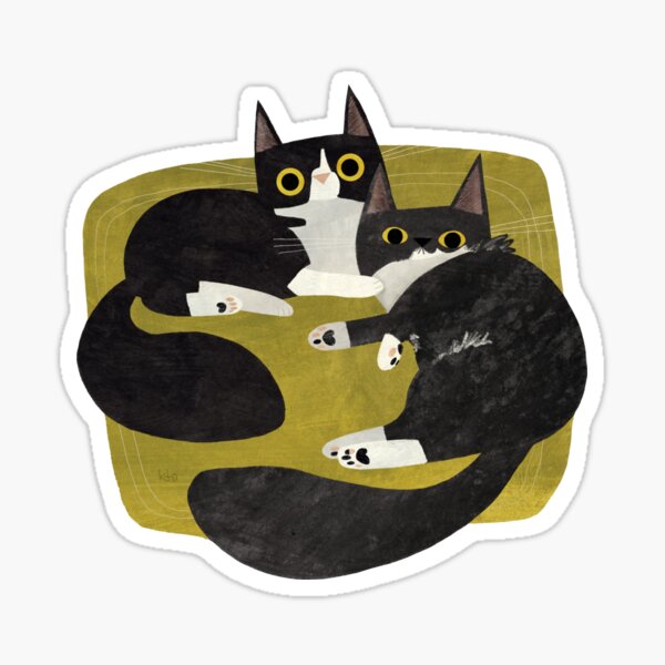 "Two Tuxies on a Rug" Sticker for Sale by kto-art | Redbubble
