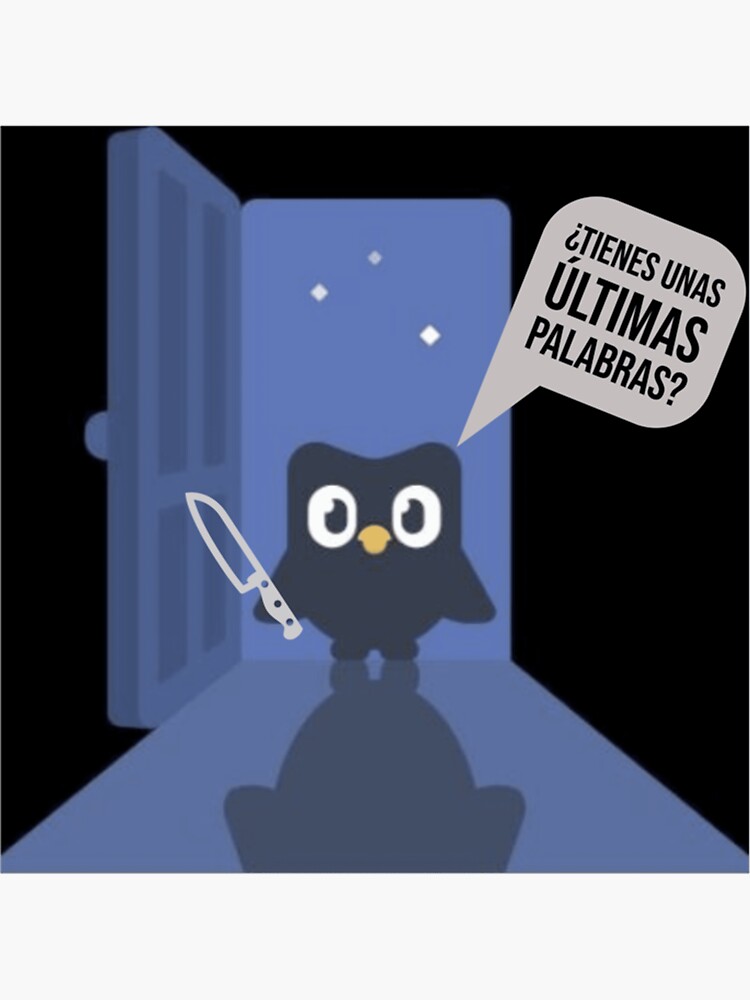 "evil DUO LINGO Last words Essential ." Sticker by StephanHaag | Redbubble