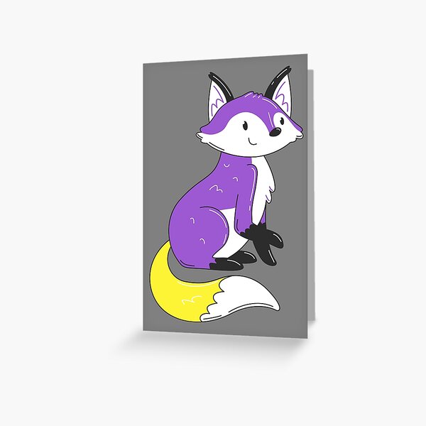"Non-Binary Flag Colors Fox Pride Agender I" Greeting Card for Sale by ...