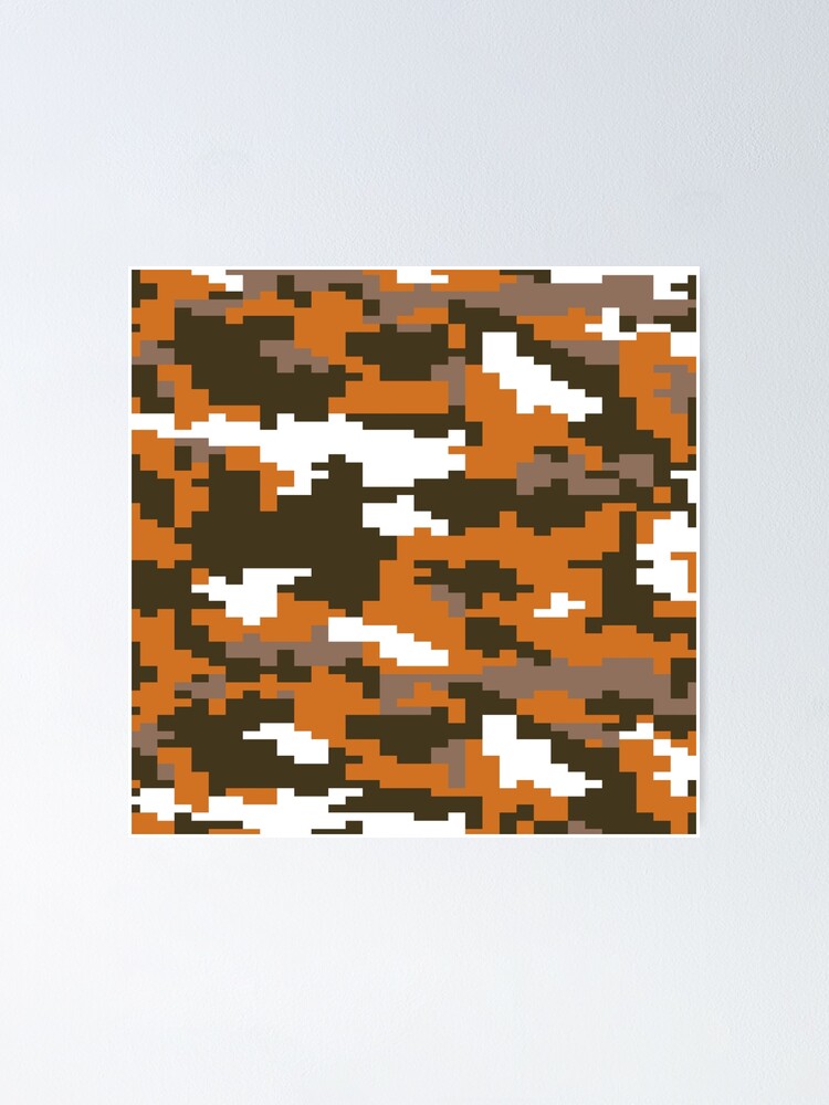 "Minecraft graphics pixelated orange camo pattern" Poster for Sale by ...