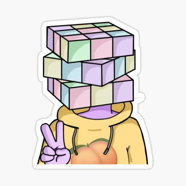 "CubeHead Standard" Sticker by CubeHeadsShop | Redbubble