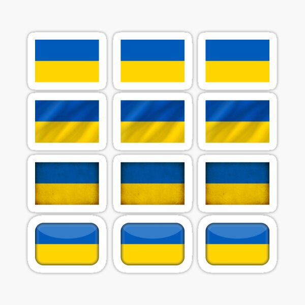 "Ukraine Flag Sticker pack- Wavy Ukrainian flag- Vintage Ukrainian flag ...