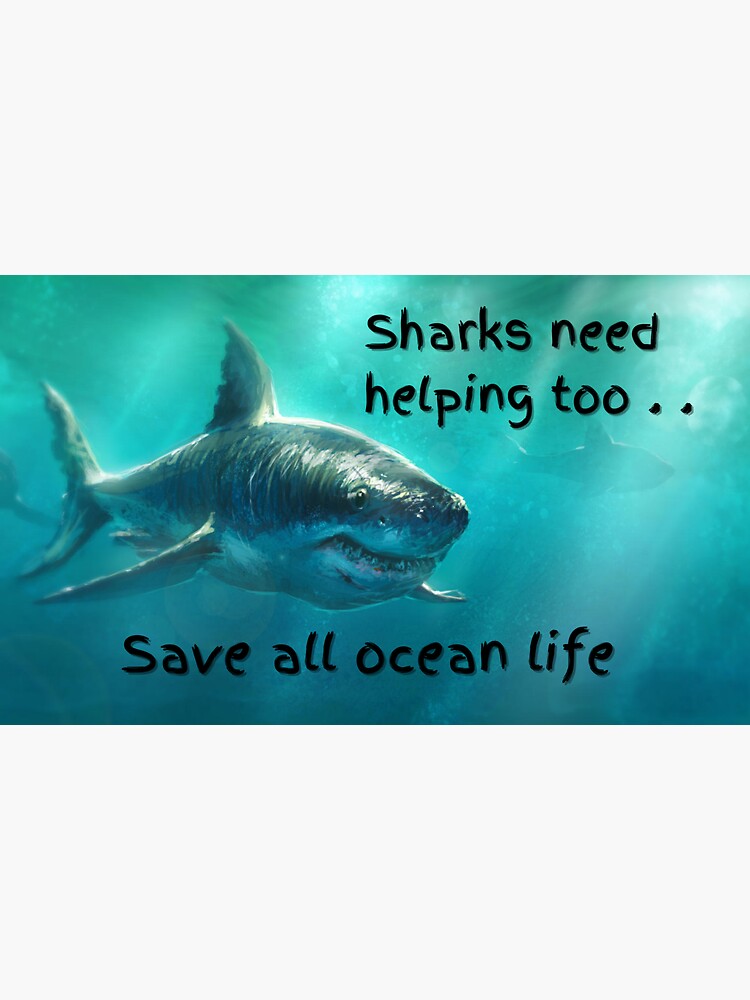 "Sharks need help too - recycle and protect the seas" Sticker by ...