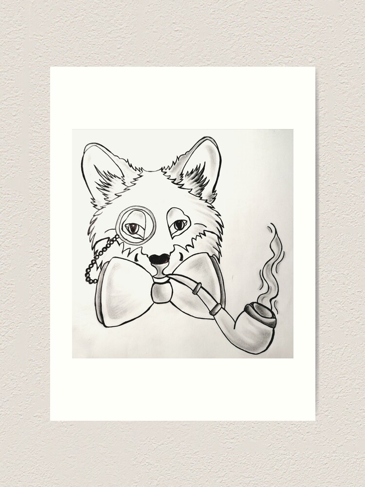 "Tattoo Flash Fox with Pipe" Art Print for Sale by DeJaVu-Customs ...