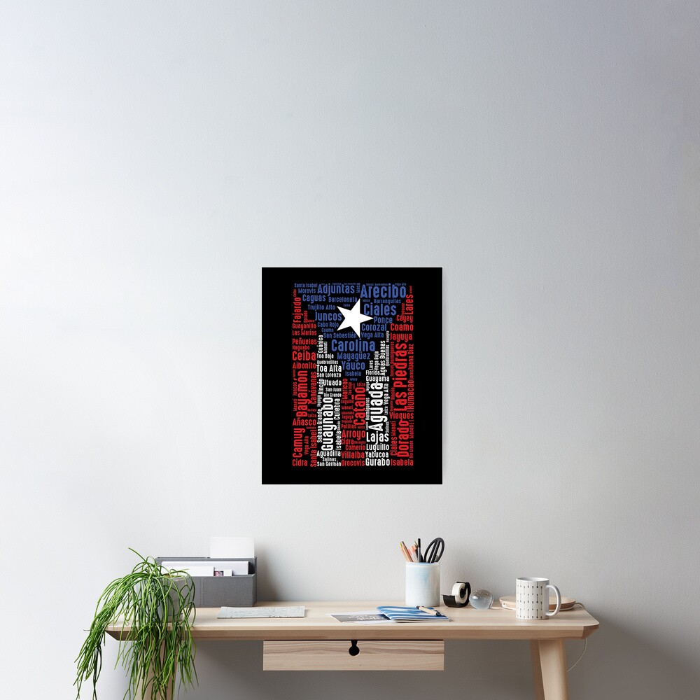"Puerto Rico Flag Caribbean Gift Puerto Rico Flag Salsa" Poster for ...