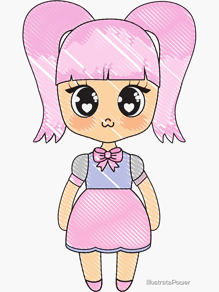 "aesthetic preppy anime girl" Sticker by IllustrataPower | Redbubble