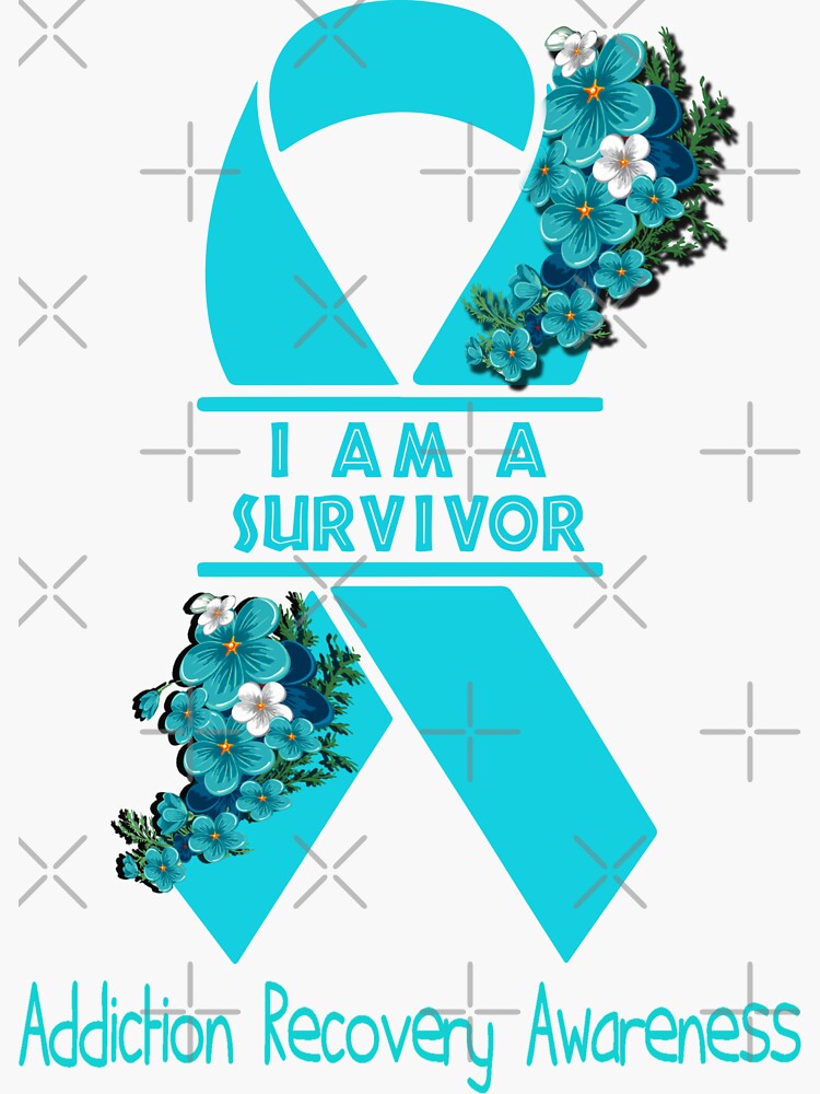 "I Am A Suvivor Ribbon Addiction Recovery Awareness" Sticker for Sale ...