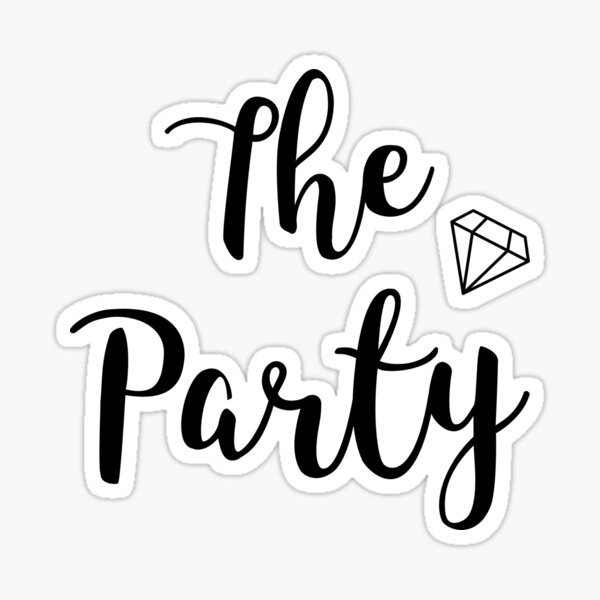 "BACHELORETTE PARTY-THE PARTY CURSIVE" Sticker by crystalshop325 ...