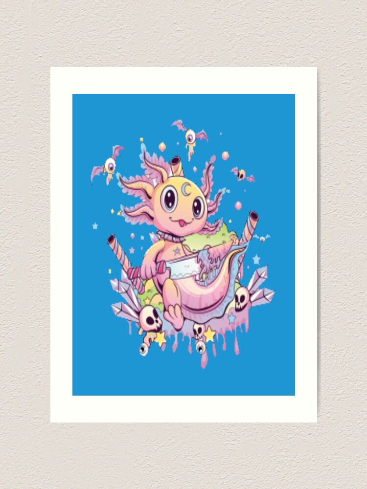 "Pastel Goth Cute Creepy Axolotl" Art Print for Sale by cold-cabana ...
