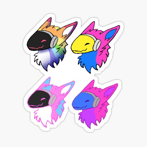 "Pride Protogen Sticker Sheet" Sticker by Lunarwing125 | Redbubble