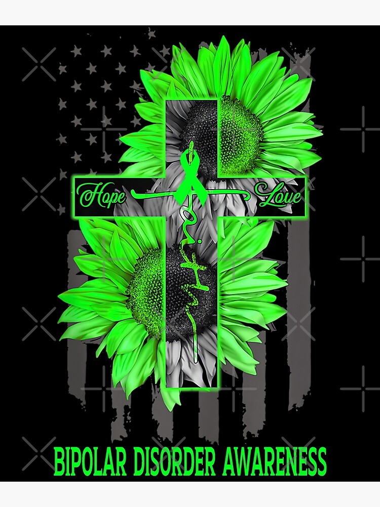 "Faith Hope Love American Flag Sunflower Christian Cross Bipolar ...
