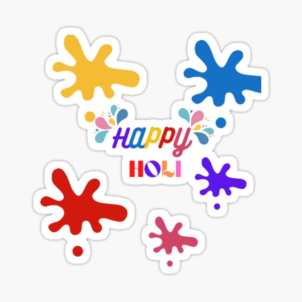 "Happy holi " Sticker for Sale by LOTUSchop | Redbubble