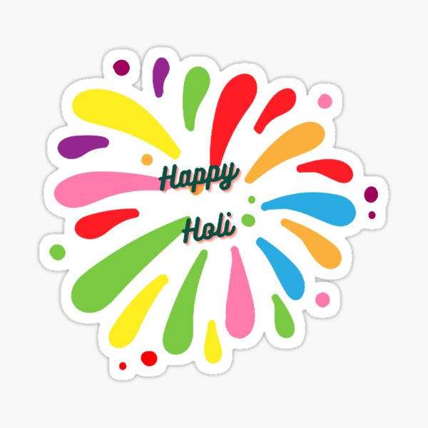 "Happy holi" Sticker by LOTUSchop | Redbubble