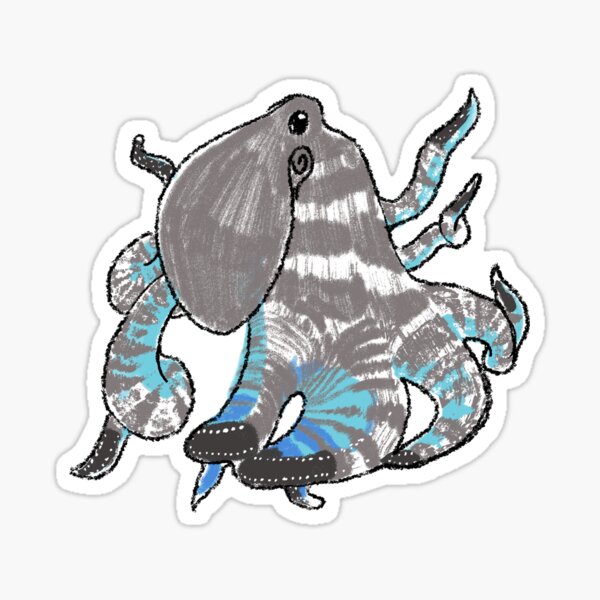 "Blue Octopus" Sticker by modestalchemist | Redbubble