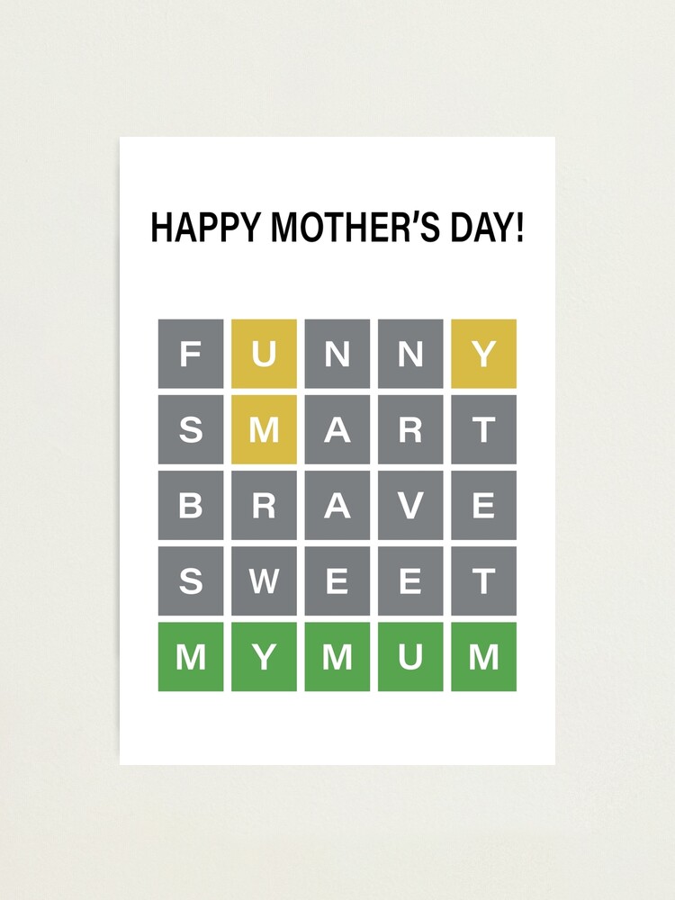 Impression photo « Wordle Fête des mères, Drôle pour maman, Douce fête ...