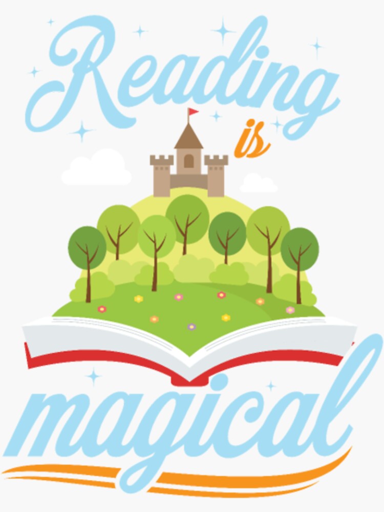 "Reading books is magic " Sticker for Sale by Lenegermann | Redbubble
