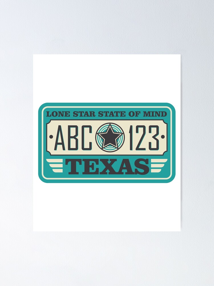 "Vintage Texas Car Number Plate" Poster for Sale by BeTheVibe | Redbubble
