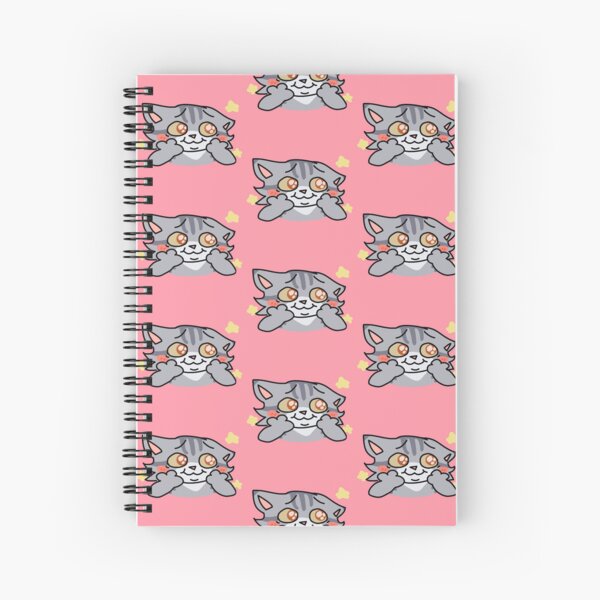 "blushing cartoon cat meme" Spiral Notebook by conspystery | Redbubble
