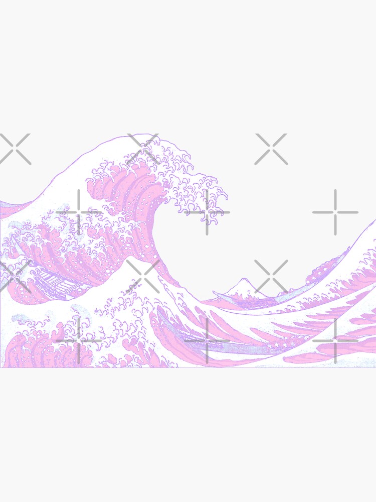 "Great Wave Aesthetic" Sticker by ind3finite | Redbubble