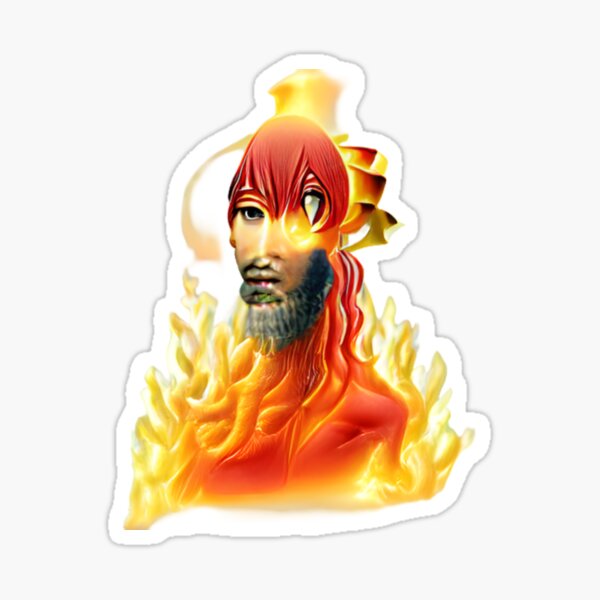 "002 digital original artwork - flaming alien of fire face with no ...