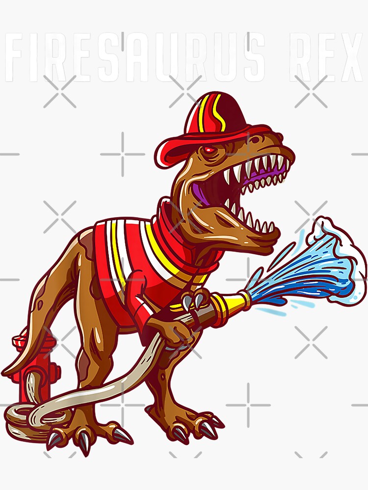 "Firefighter T Rex Dinosaur Kids Gifts Shirt For Fireman Boys T-Shirt ...