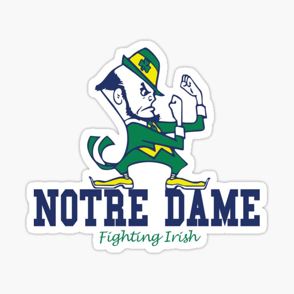 "Notre Dame Fighting Irish" Sticker by insafnajjar | Redbubble