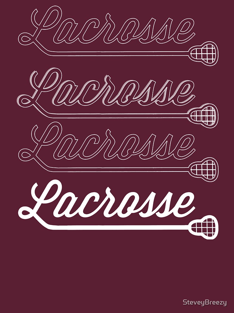 "Lacrosse Font with Stick Black" T-shirt for Sale by SteveyBreezy ...